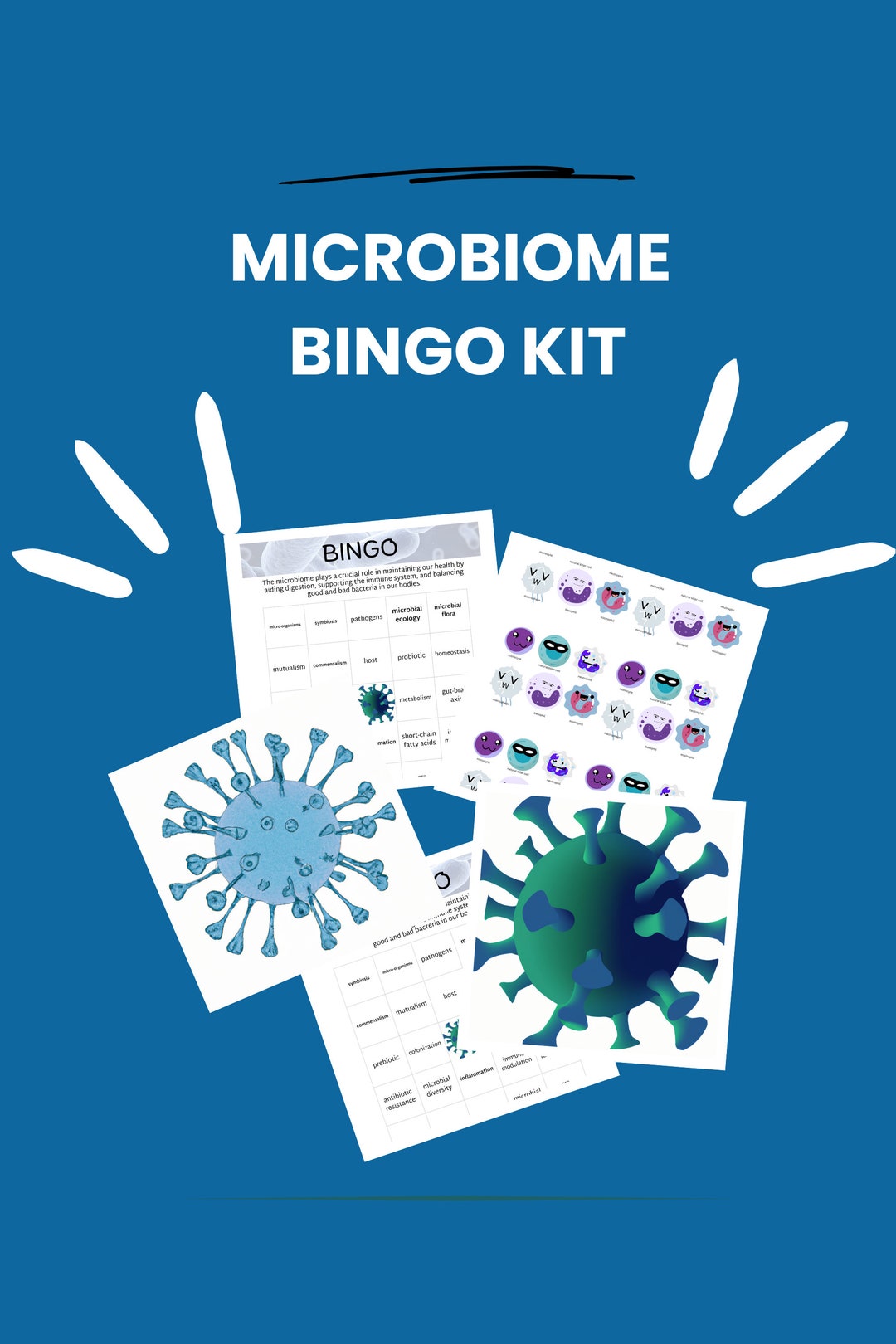 Homeschool Printable Microbiome Bingo Digital Download Kit for up to 30 ...