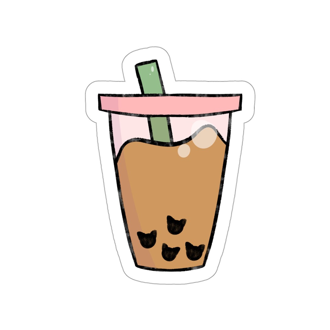 Kitty Cat Boba Milk Tea Stickers - Etsy