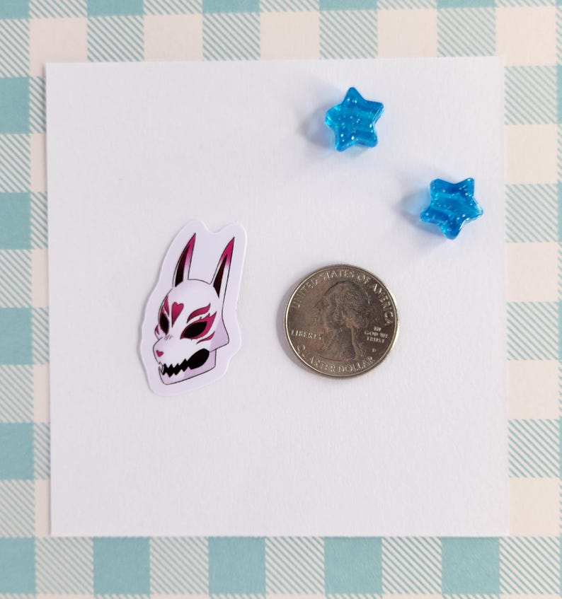 Neon White Masks Sticker Set Video Game - Etsy