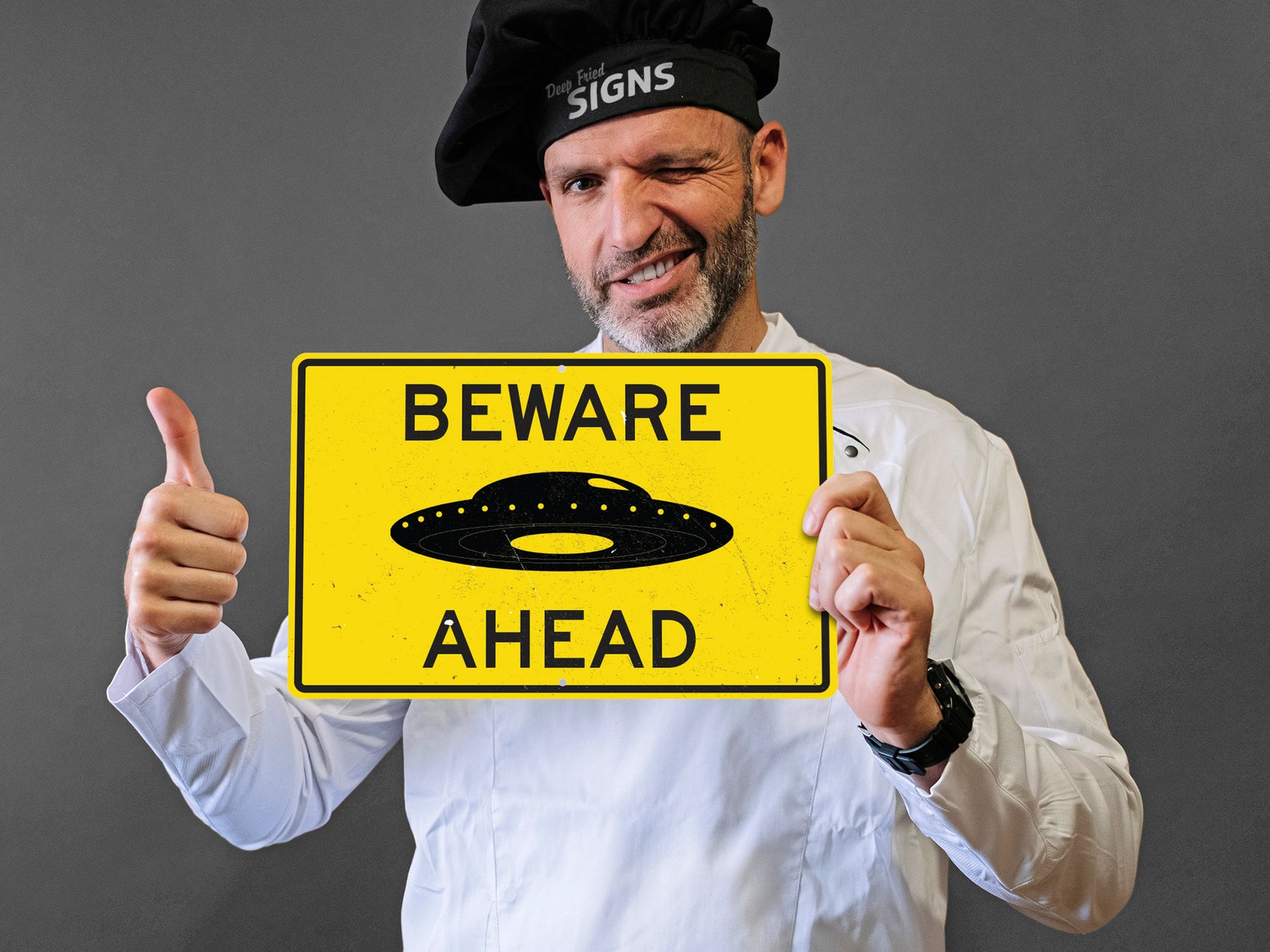 Beware Ufos Ahead Plastic Sign 00008 - Etsy