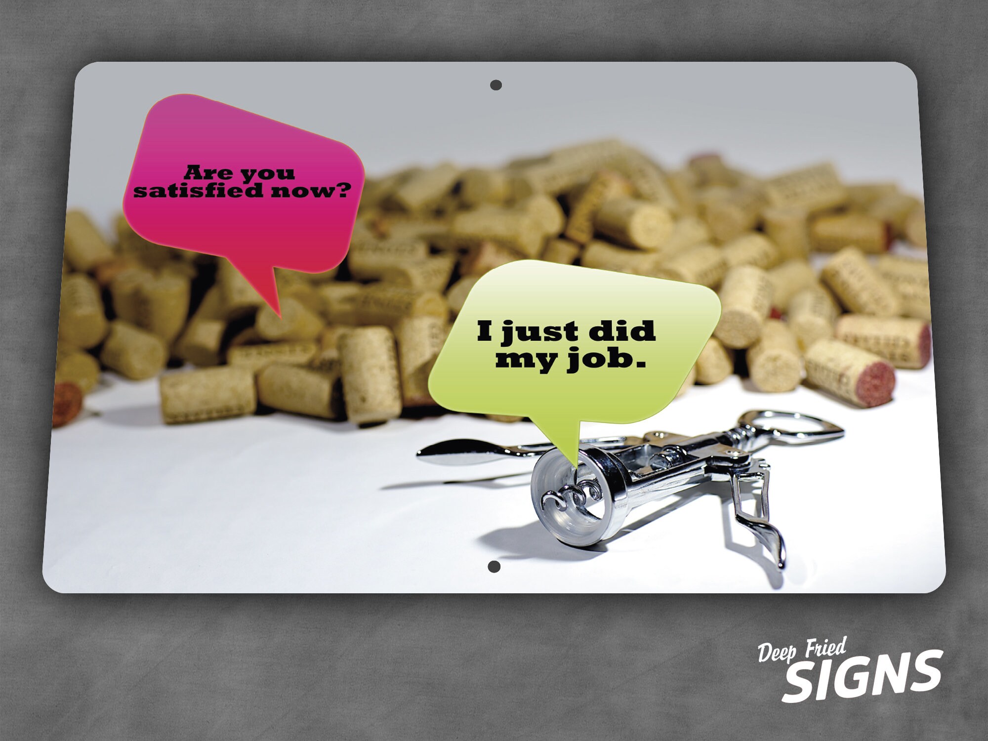 Corkscrew Funny Plastic Sign 00027 - Etsy UK