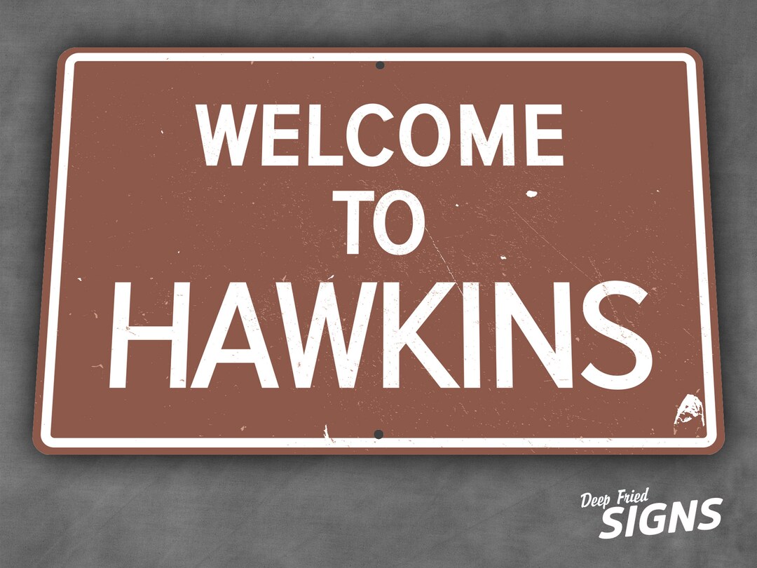 Hawkins Plastic Sign Stranger Things 00046 - Etsy
