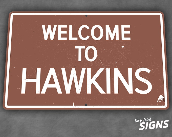 Hawkins Plastic Sign Stranger Things 00046 - Etsy