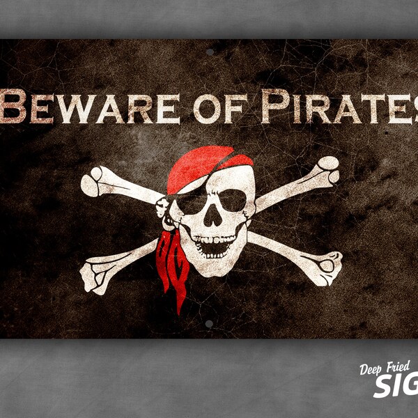 Beware Pirate Sign - Etsy
