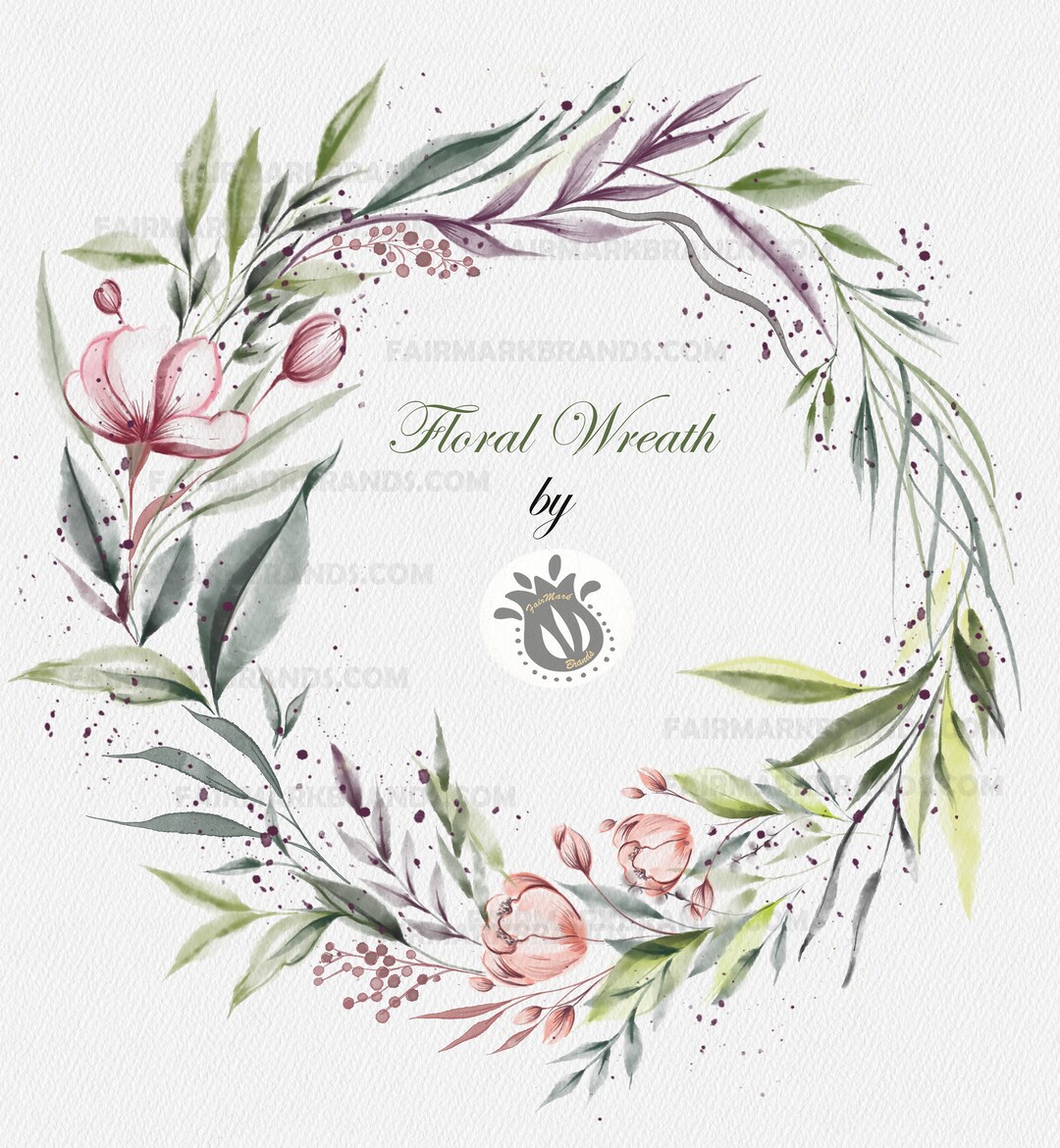 Floral Wreath / Watercolors / Hand-painted / Weddings / Spring Florals ...