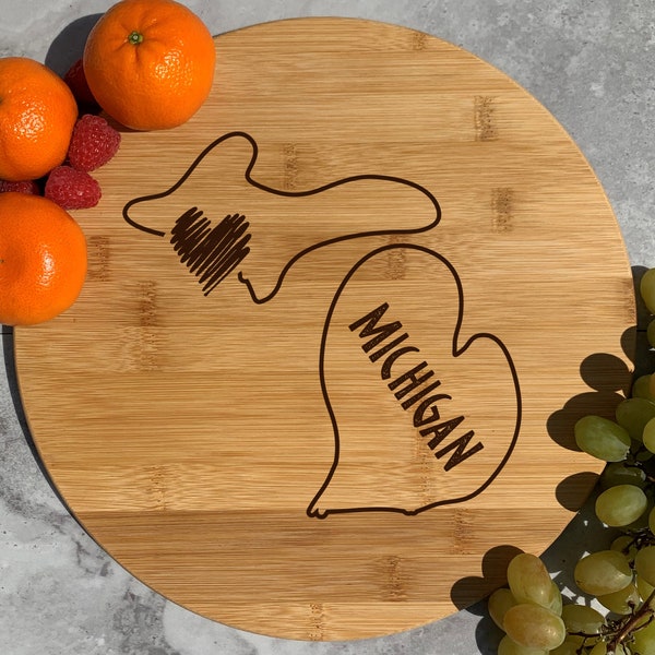 Michigan Map Cutting Board - Etsy