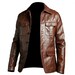 Men's Italian Vintage Brown Leather Jacket/ 80s Biker Style 100% ...