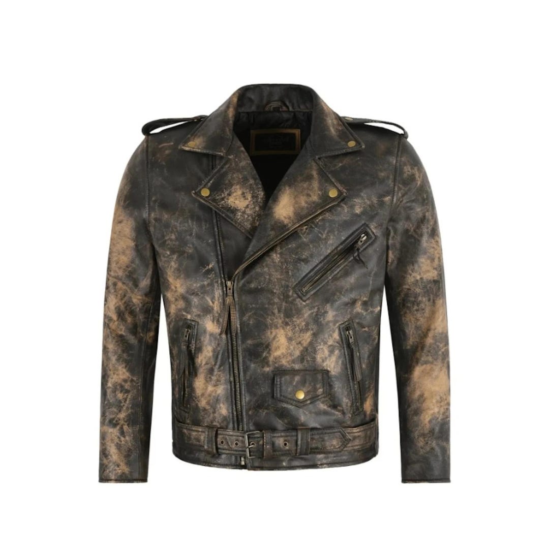 Men's Vintage 70s Style Leather Jacket : Cafe Racer Handmade Jacket - Etsy