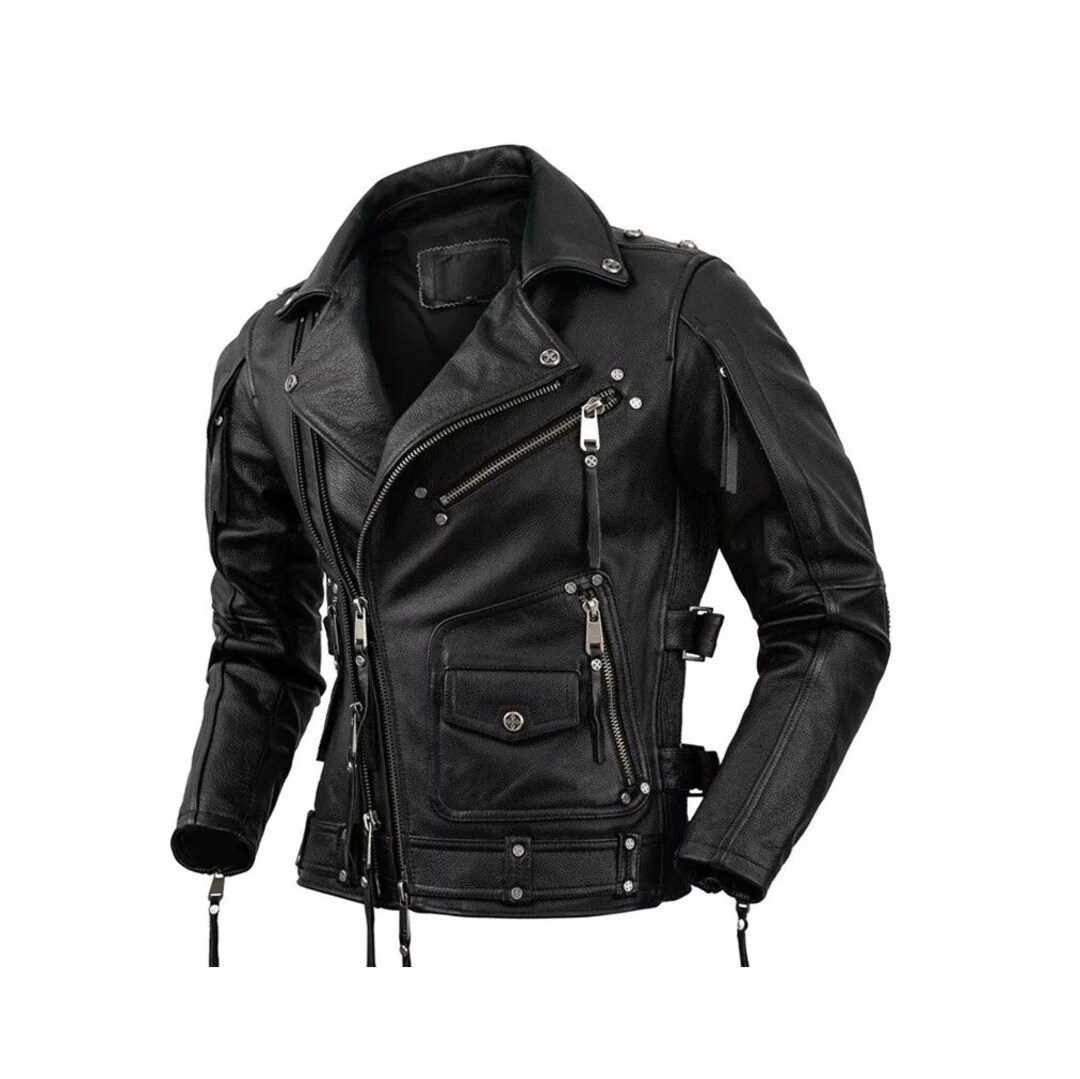 Men's Cafe Racer Leather Jacket: Handmade 70s Biker Style - Etsy