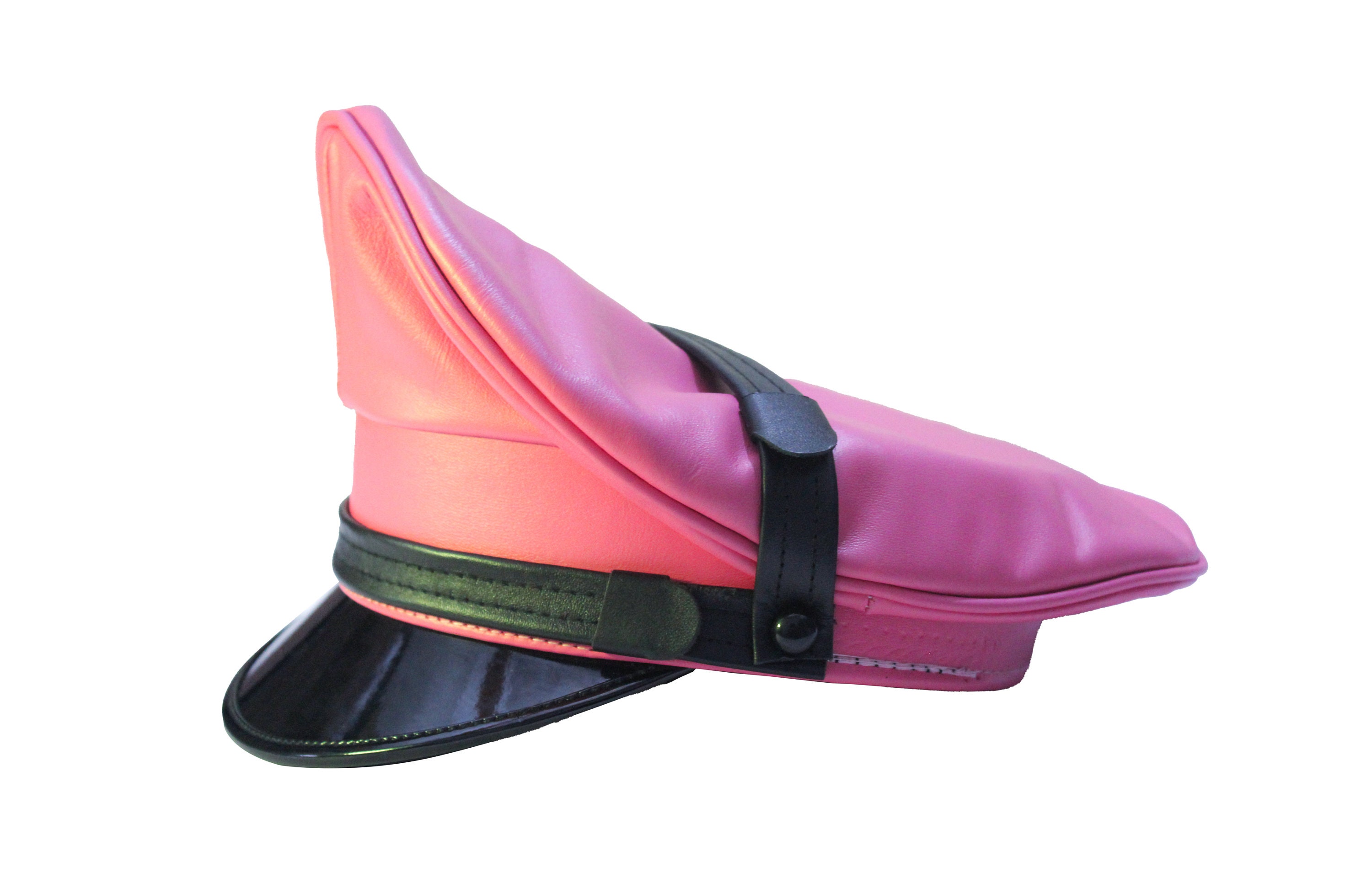 Muir Cap in Genuine Soft Leather/ Pink Color Army Muir Cap/ Officer's ...