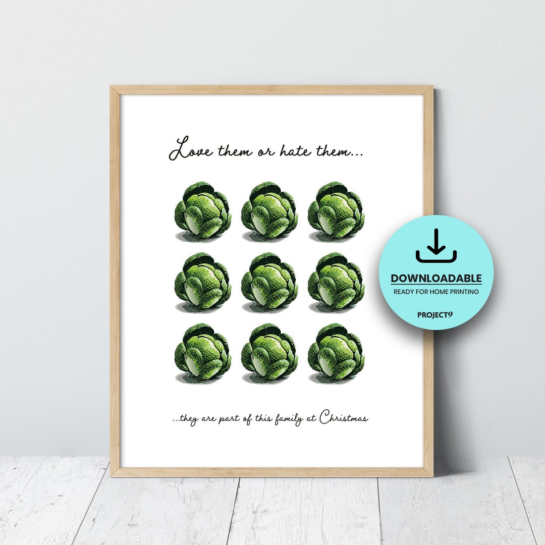 Funny Christmas Decor Christmas Wall Art Christmas Brussel Sprout Humor ...