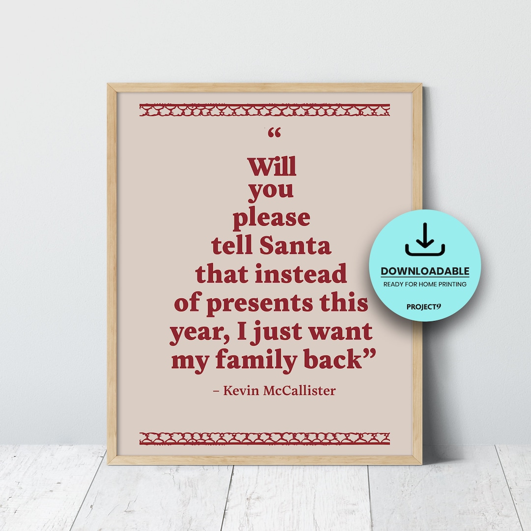 Home Alone Christmas Movie Quote Printable Light Decor Kevin Christmas ...
