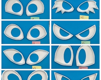 White Fursuit Eyes 3D Printed Furry Toony Eye Blanks for Fursuits and ...