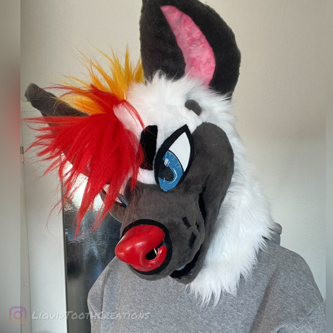 Rainbow Hyena Fursuit Premade head Only - Etsy