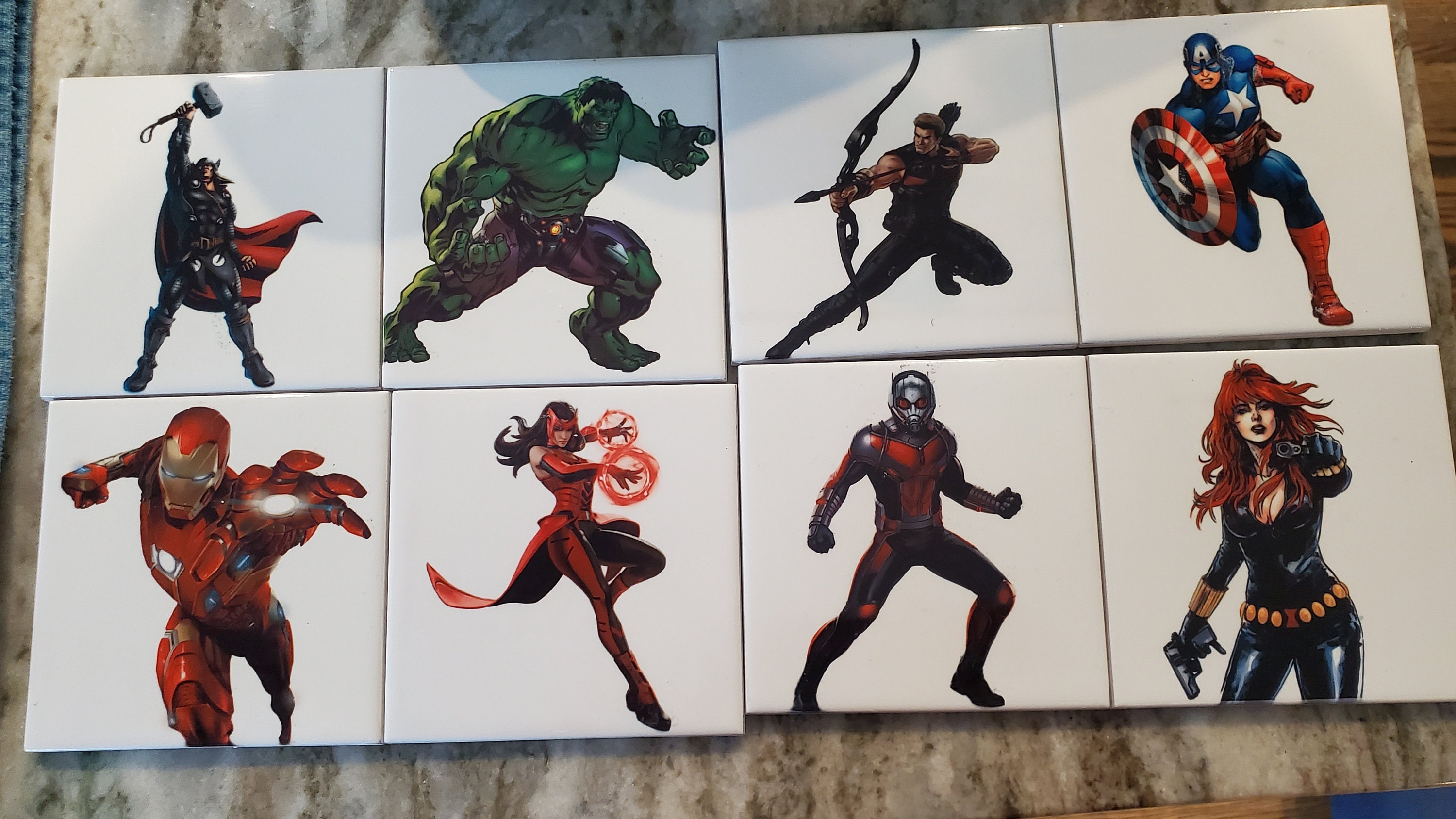 Marvel Movie themed coasters 8pk 4.25x4.25 ceramic | Etsy