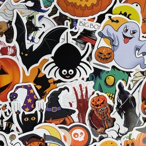 Halloween Stickers, Happy Halloween Sticker, Skeleton Stickers, Spooky ...