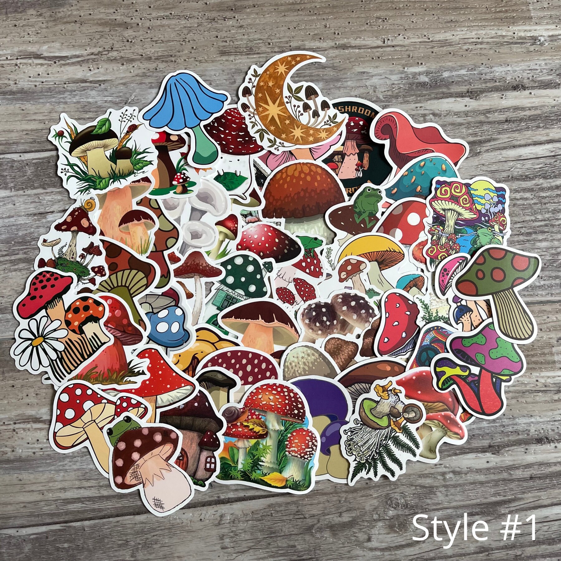 Cute Mushroom Vinyl Sticker Pack for Laptop Phone Case Water - Etsy