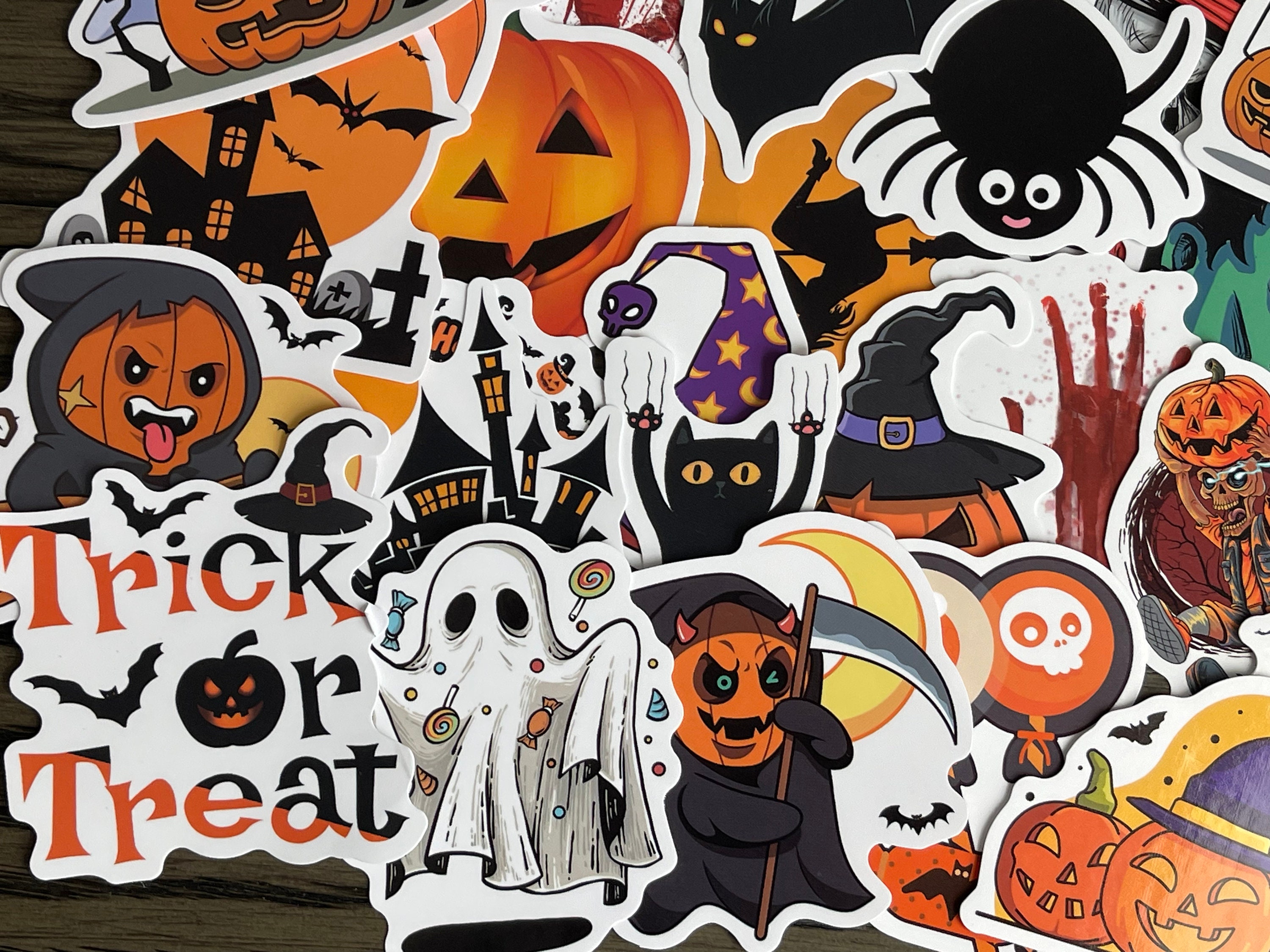 Halloween Stickers, Happy Halloween Sticker, Skeleton Stickers, Spooky ...