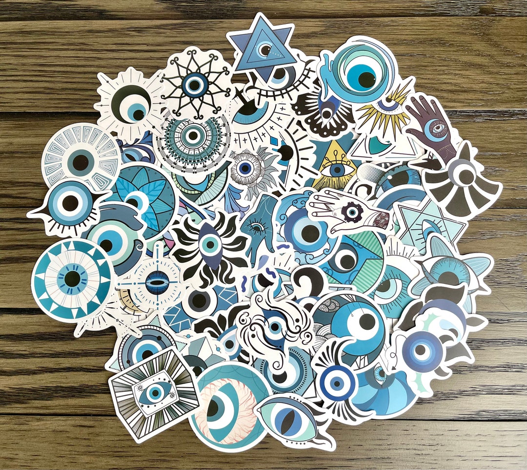 Evil Eye Sticker Pack 10,20,50, Hydro Flask Sticker, Stickers Evil Eye ...