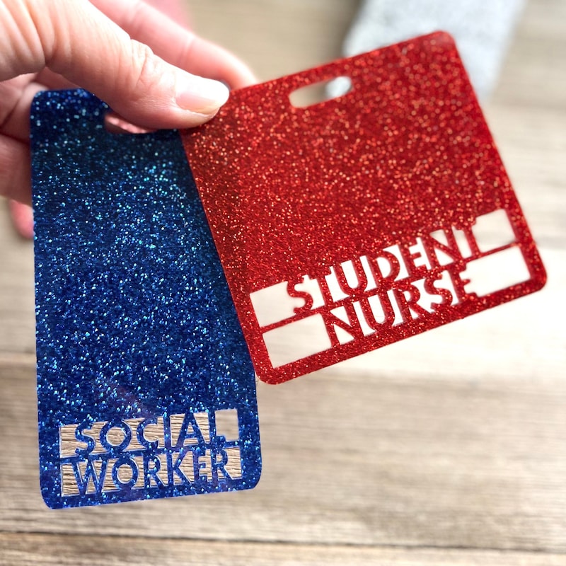 Double Name Badge - Etsy