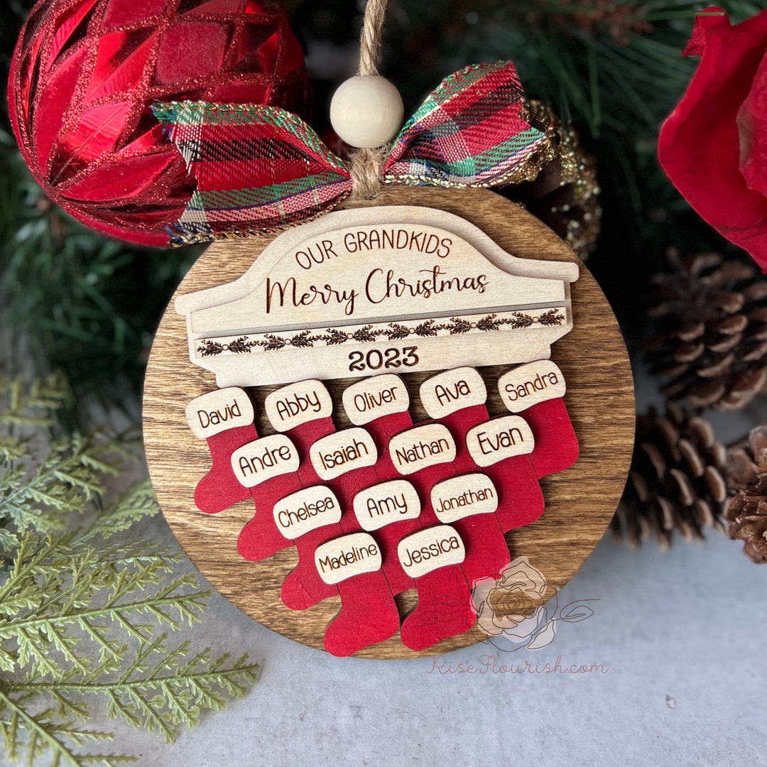 Family Stockings Ornament, Customized Family Ornament, Family Christmas ...