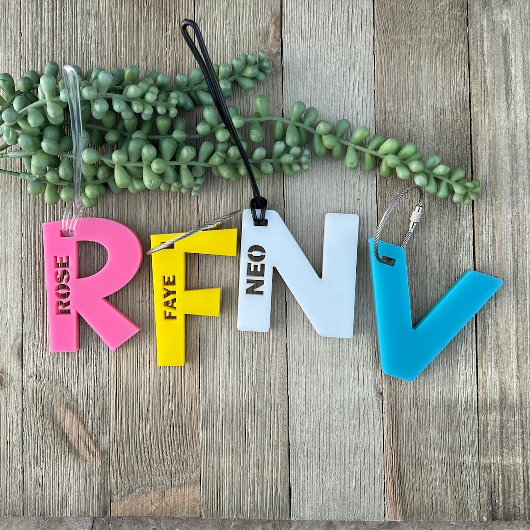 Personalized Alphabet Keychain, Backpack Name Tag, Personalized ...