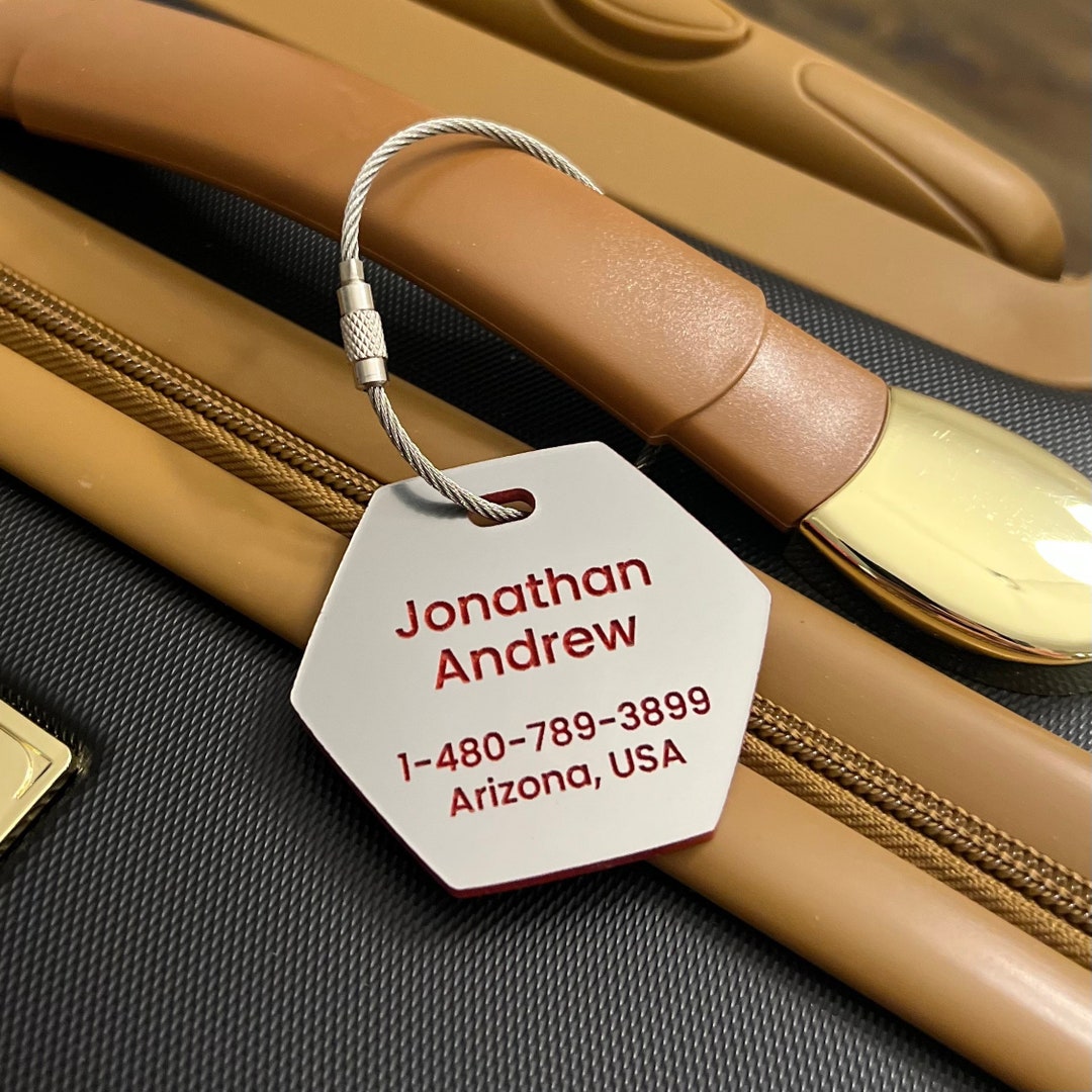 Hexagon Tags, Luggage Tags Personalized, Backpack Tag, Name Tags for ...