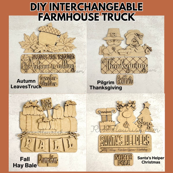 Farmhouse Unfinished Wood Craft Kit - Etsy