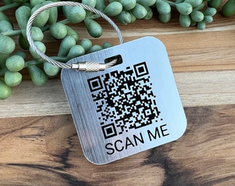 Qr Code Keychain - Etsy