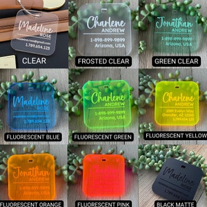 Luggage Tags Personalized, Backpack Tag, Bag Tags, Neon Tag ...