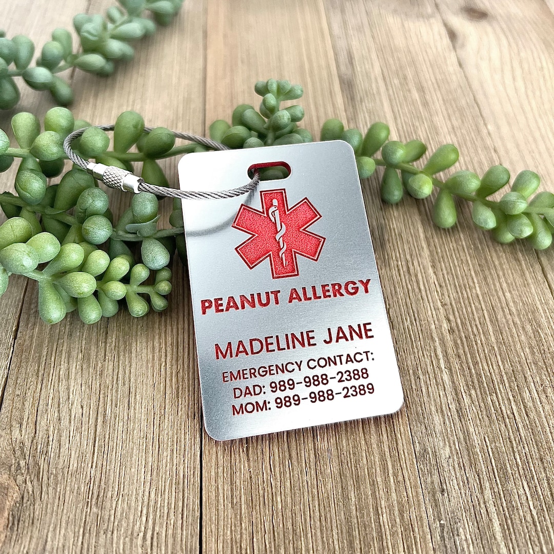 Personalized Medical Tag, Allergy Tag, Medical Alert Bag Tag, Medical ...