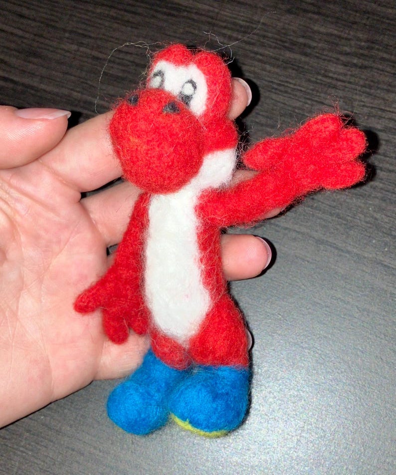 Needle Felted Red Yoshi - Etsy