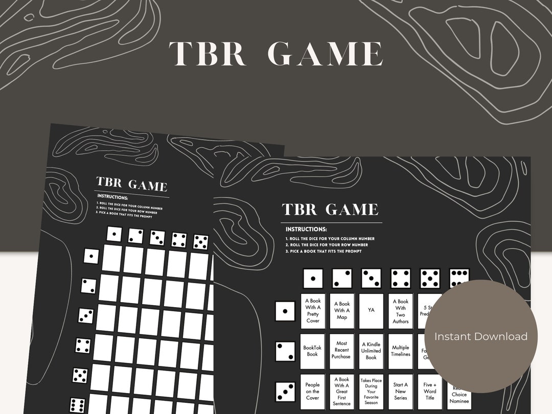 TBR Reading Challenge TBR Games Reading Games Bookish Gift Printable ...