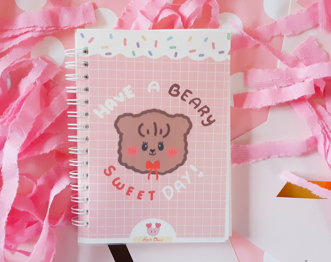 Cute A6 Notebook Kawaii Pink Stationery Dotted Paper Small Diary Mini ...