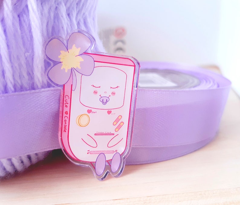 Kawaii Gaming Console Acrylic Pin | Pink Handheld Game, Ita Bag - Etsy UK