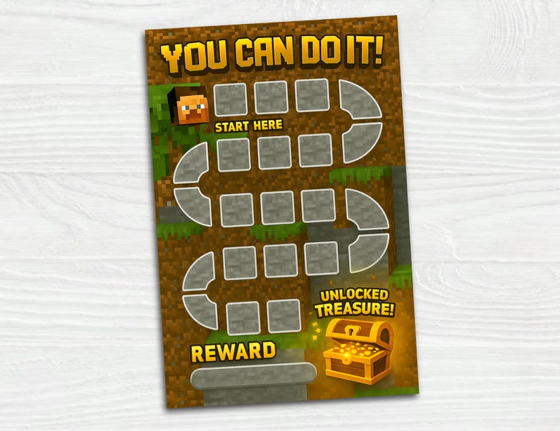 Minecraft Kids Reward Chart | Gamer Goal Tracker (digital Download) - Etsy