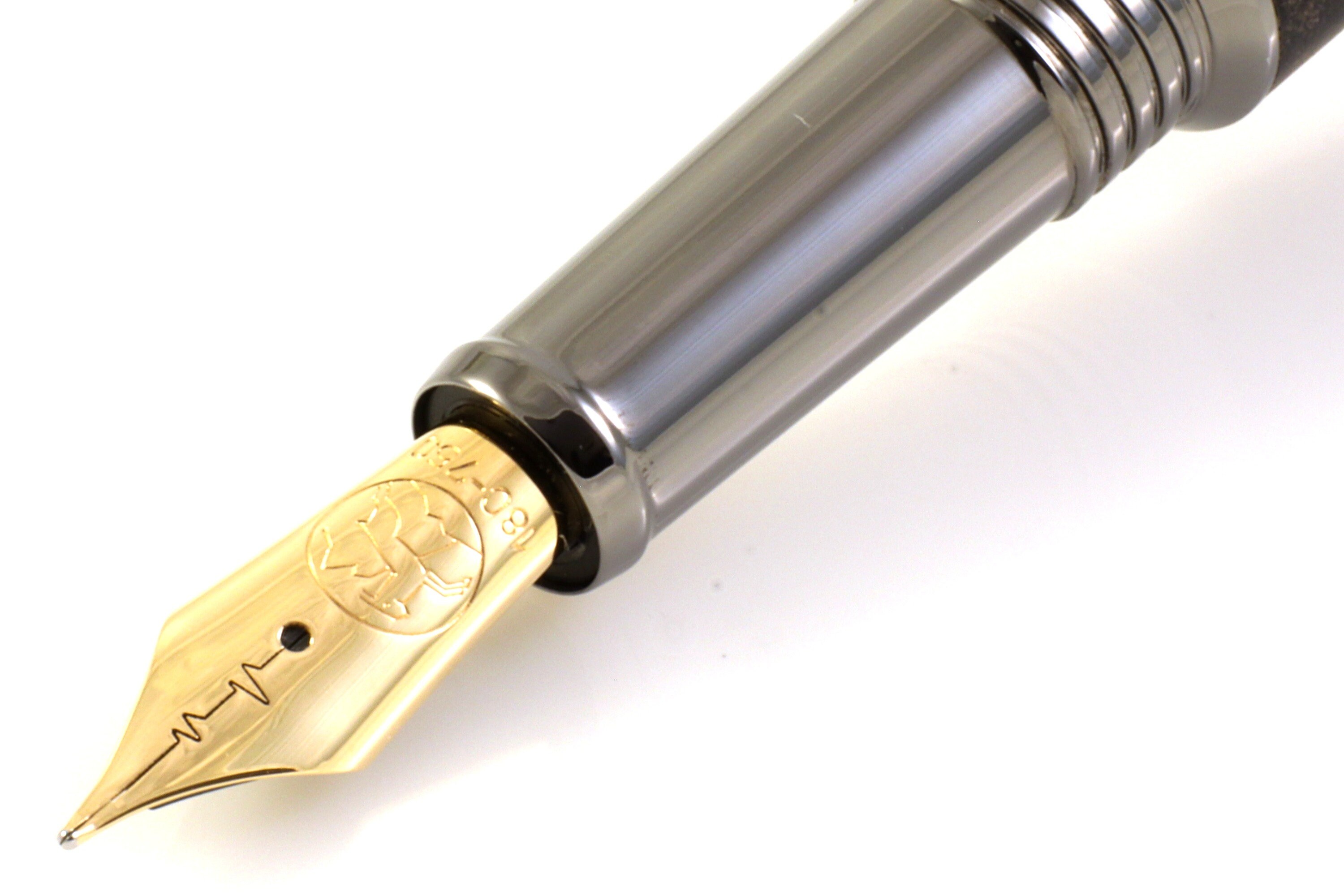 Fountain Pen Lightning Strike 18k Gold Feather in - Etsy