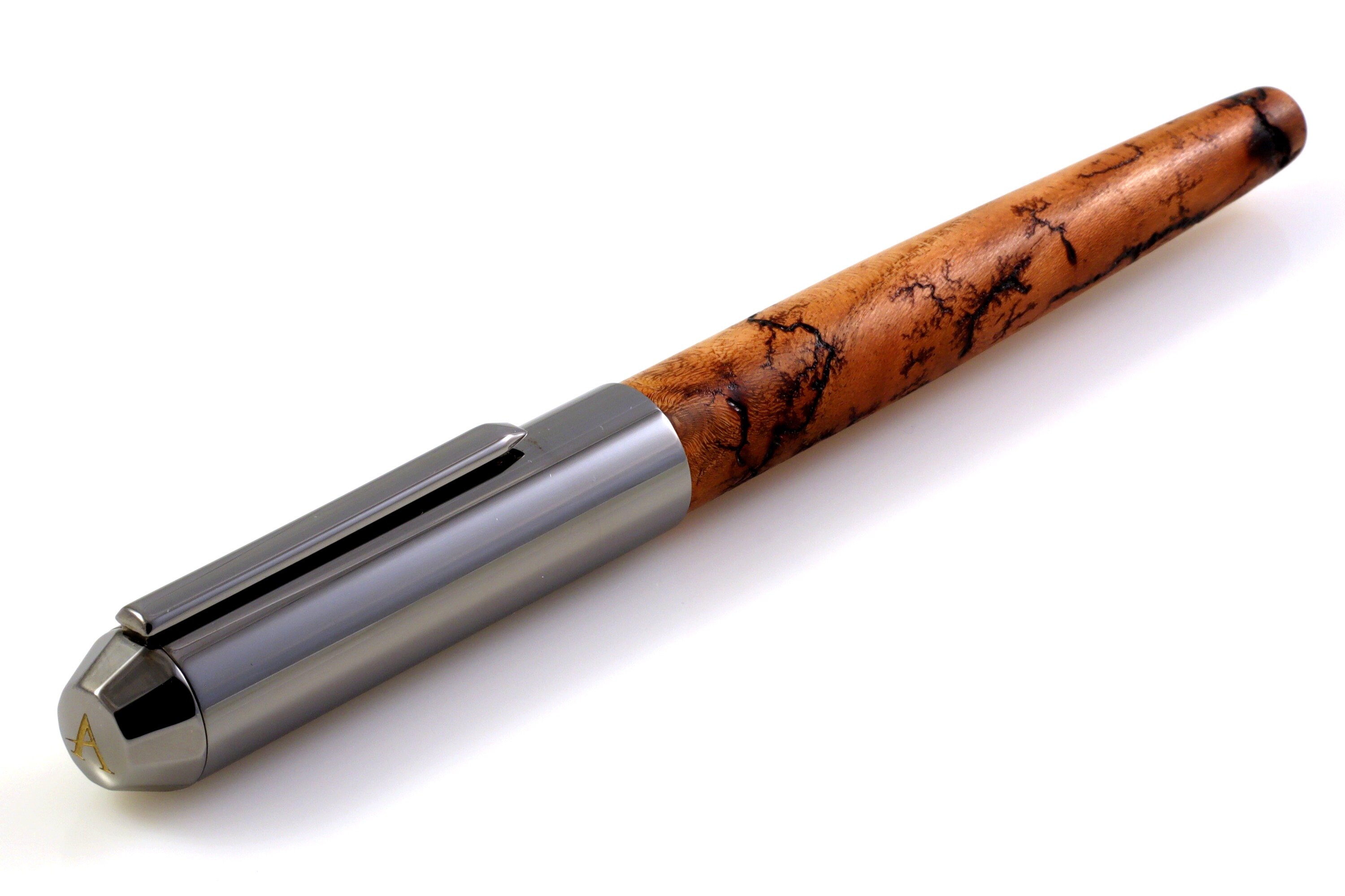 Fountain Pen Lightning Strike 18k Gold Feather in - Etsy