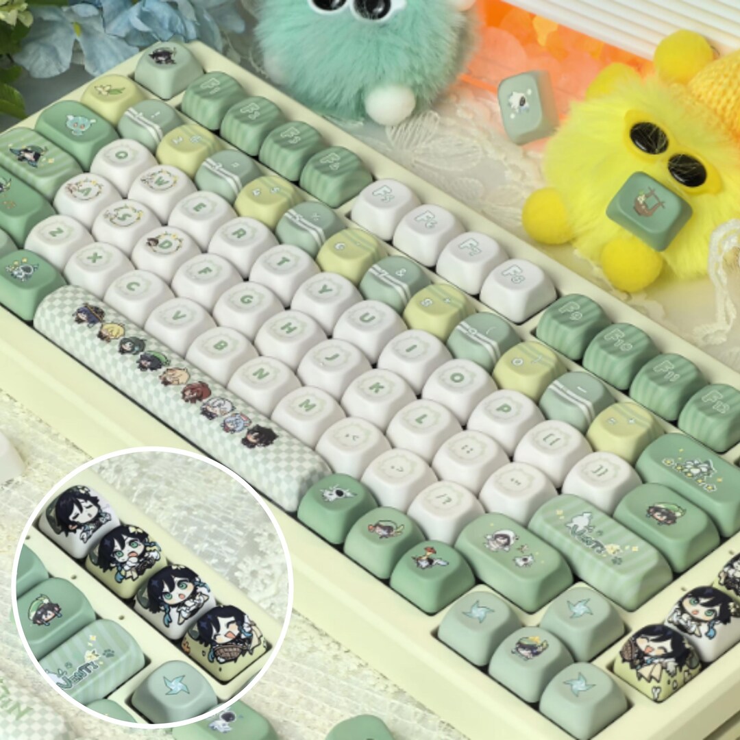 135 Keys Soft Green Fighting Game Keycaps Set, Custom Mechanical ...