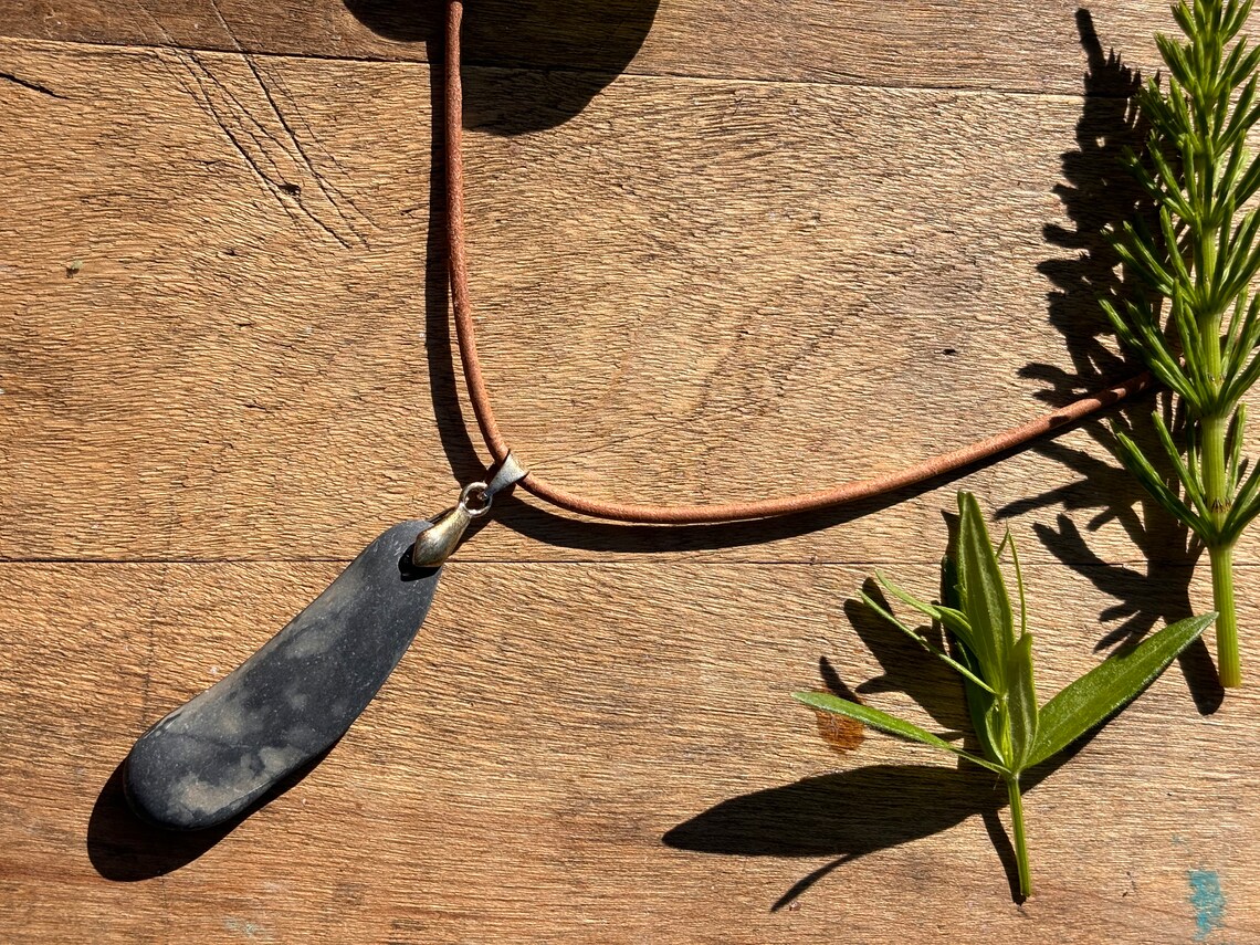 River Rock Grounding Necklace Pendant - Etsy