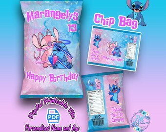 Stitch and Angel Chip Bag - Etsy