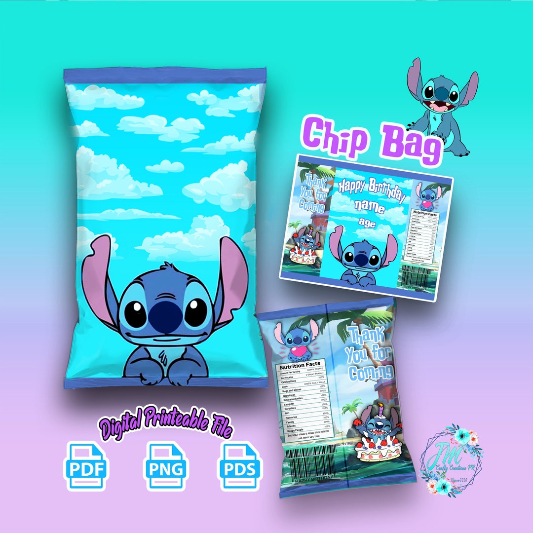 Lilo and Stitch , Stitch Chip Bag Printable Template With Font Include ...