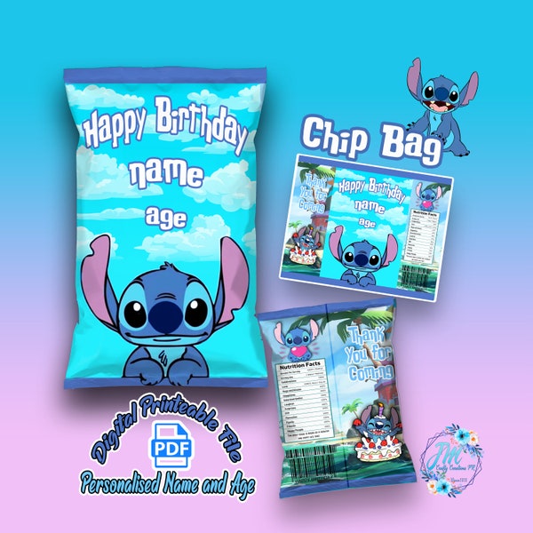 Lilo and Stitch Chip Bags Template - Etsy
