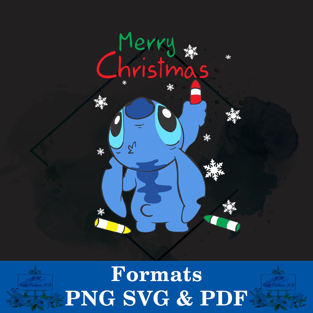 Merry Christmas Lelo and Stitch PNG & SVG - Etsy
