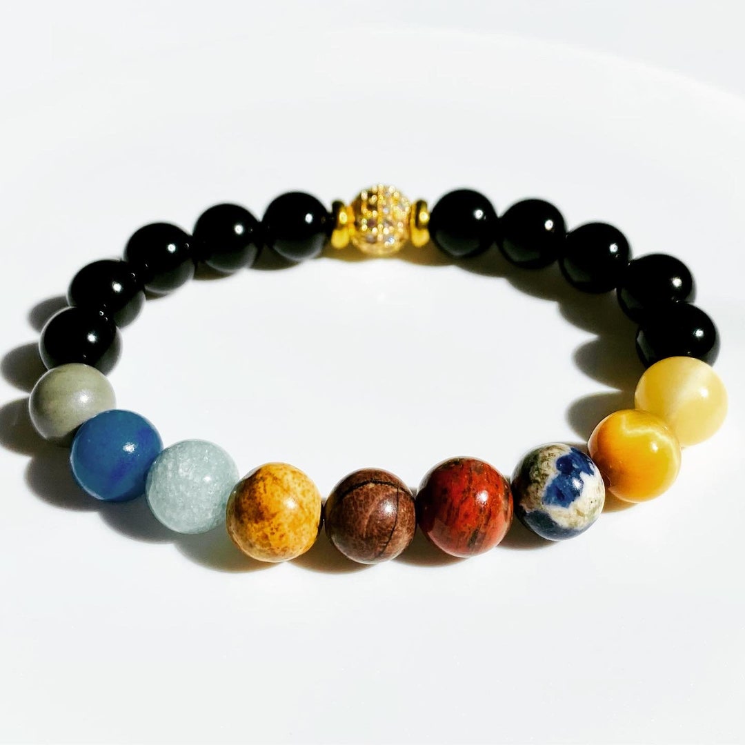 Solar System Gemstone Bracelet | Planet Bead Jewelry - Etsy