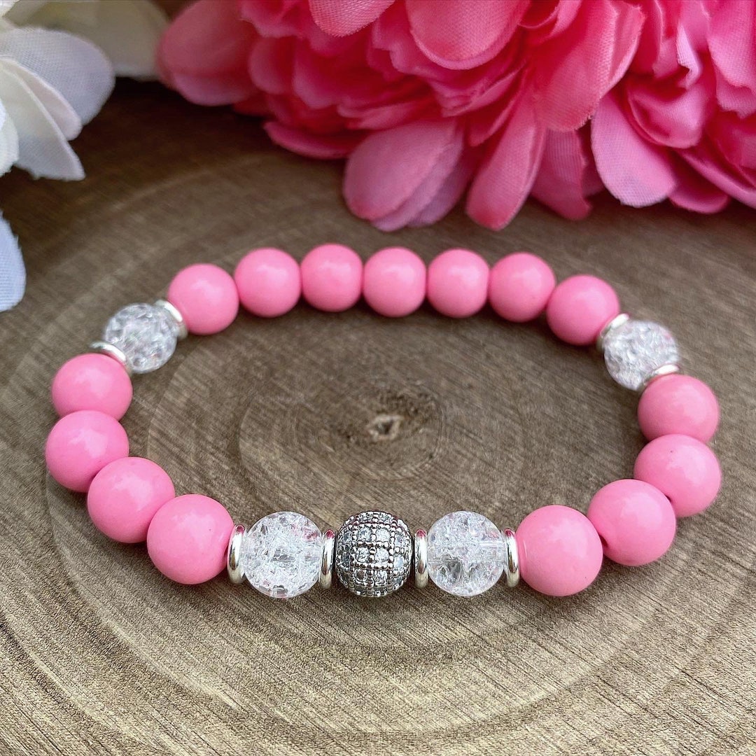 BARBIE Pink Bracelet | BARBIE Jewelry | Pink Gemstone Bracelet | Beaded ...