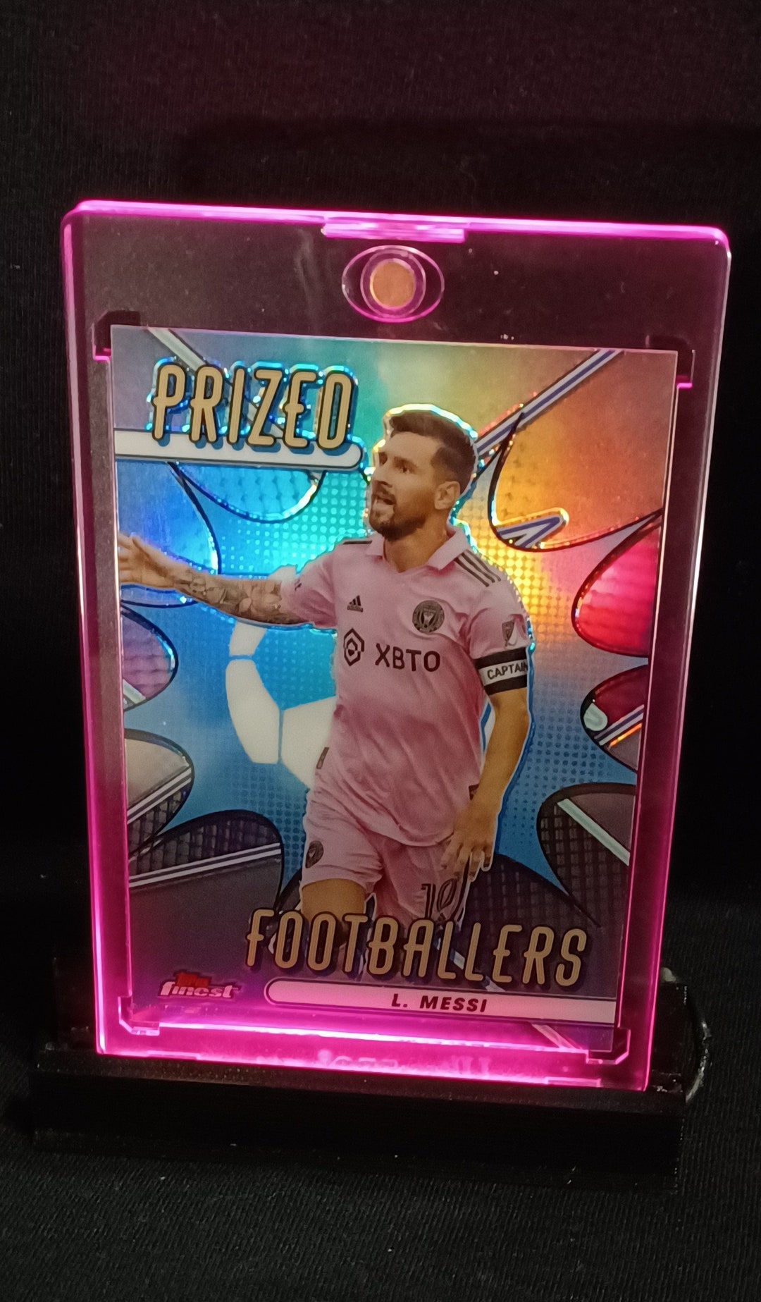 Lionel Messi 2023 Topps Prized Footballers Insert in LED Card Stand and ...