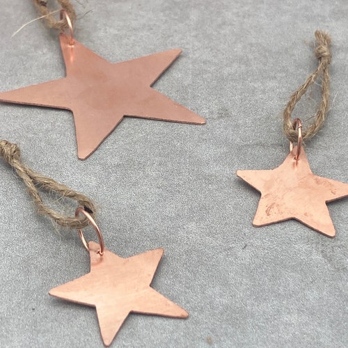 Trio of Copper Stars Metallic Stars Three Decorations for - Etsy