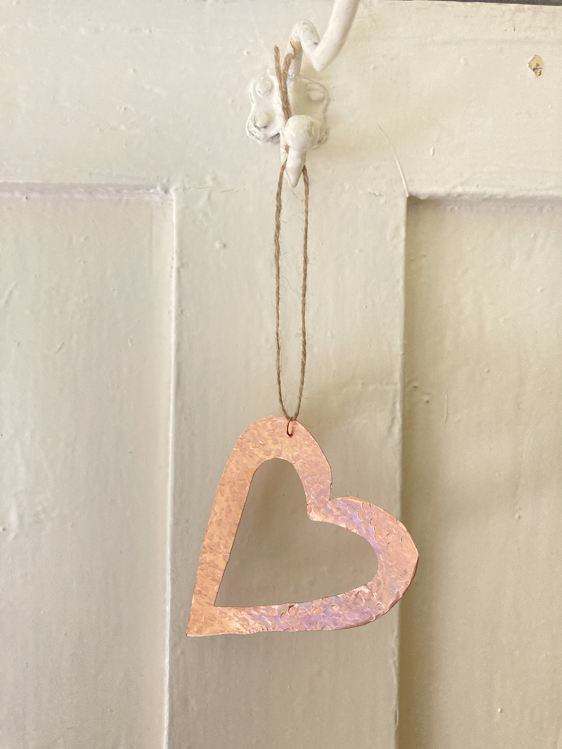 Copper Heart, Hammered Metal Love Heart Outline, 7th and 9th ...