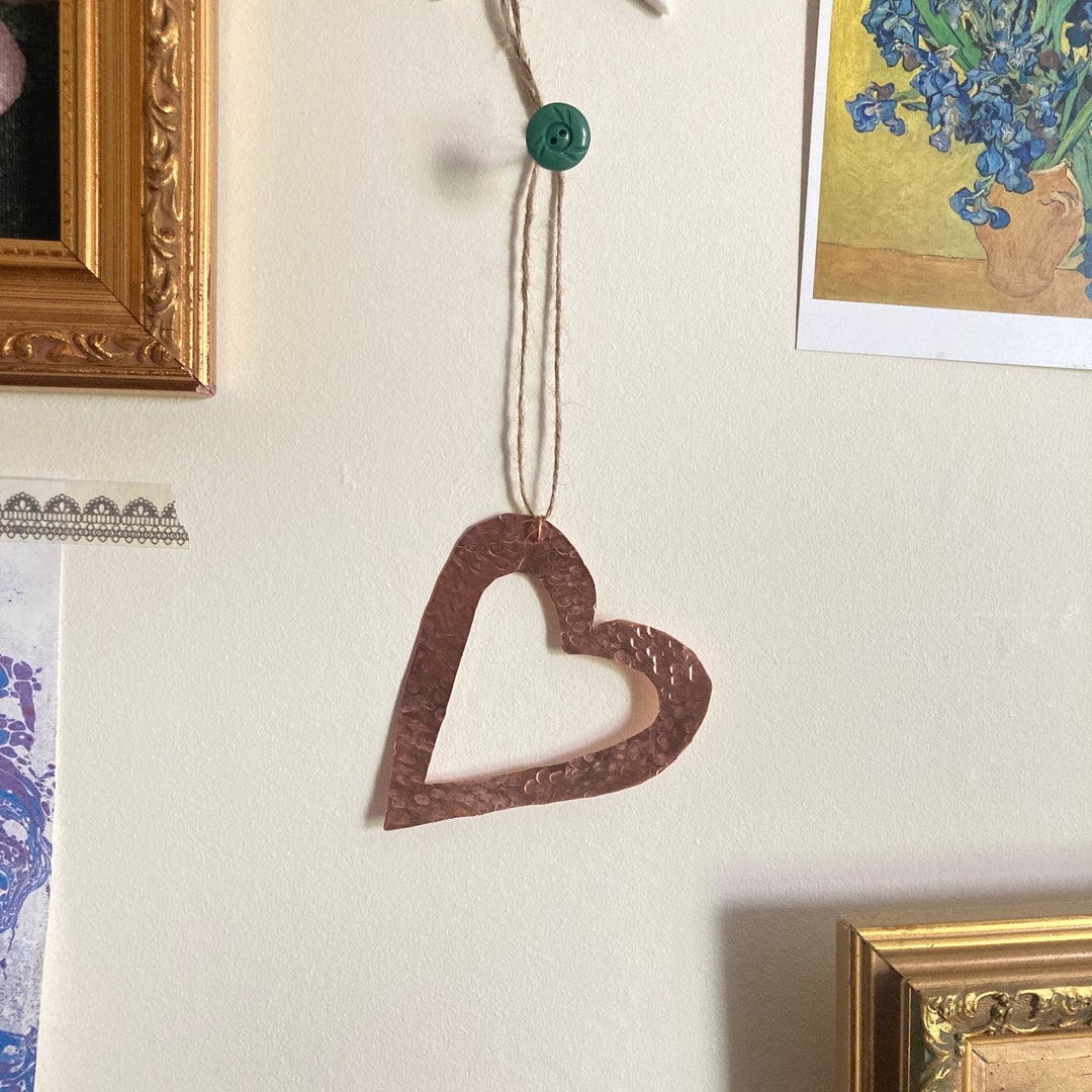 Copper Heart, Hammered Metal Love Heart Outline, 7th and 9th ...